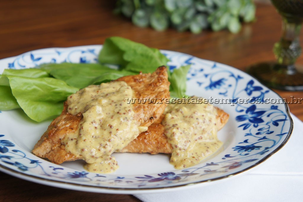 Receita de Filé de Frango ao molho de mostarda - Receitas e Temperos Receita de Filé de Frango ao molho de mostarda - Receitas e Temperos