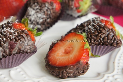 Receita de Morango com brigadeiro - Receitas e Temperos